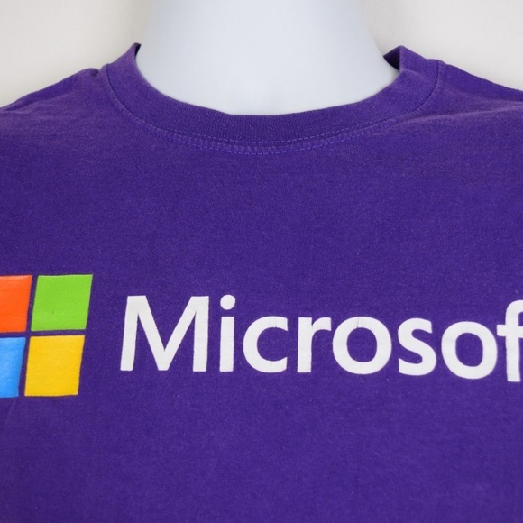 Microsoft | Shirts | Microsoft Logo Purple Small T Shirt Employee ...